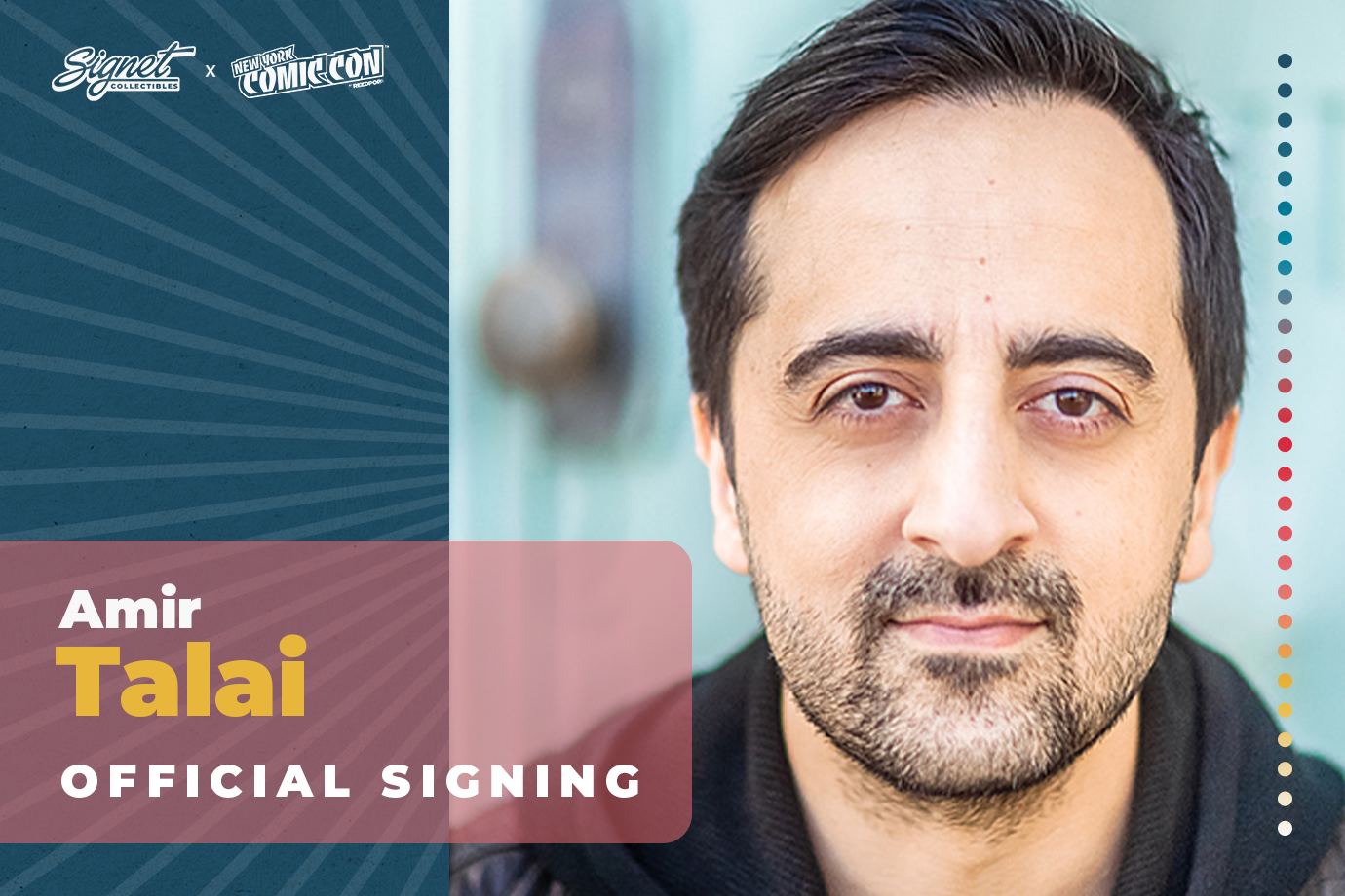 Amir Talai Autograph Pre-Order | Official Signing | MCM London – Signet Collectibles