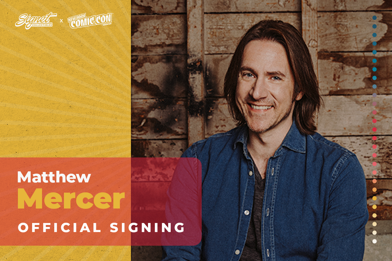 Matthew Mercer Autograph Pre-Order | Official Signing | New York Comic ...