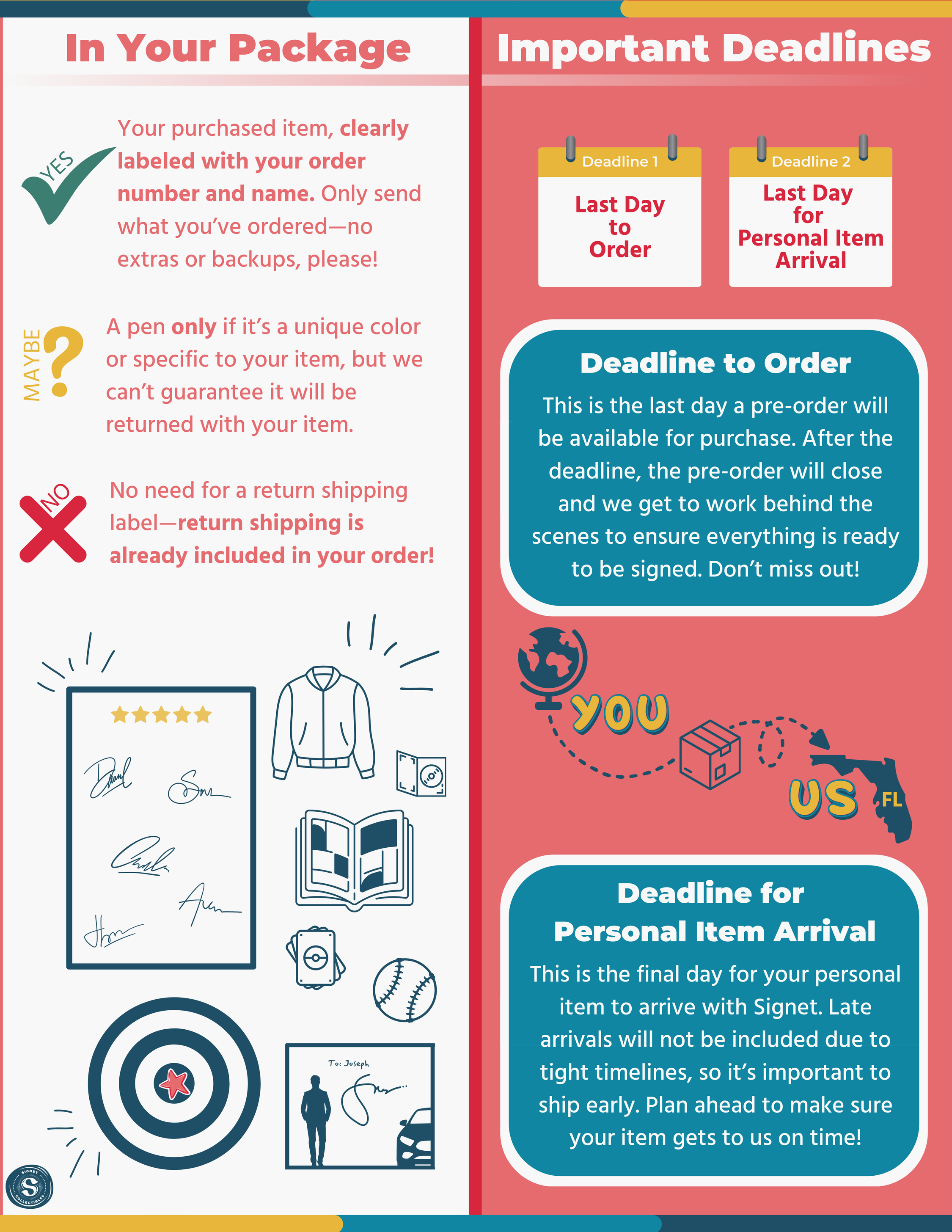 Signet's Sending In a Personal Item Guide – Signet Collectibles